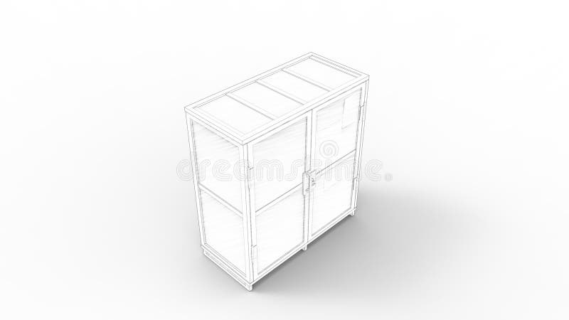 Sketch Illustration of a Locker Box Isolated in White Background Stock ...