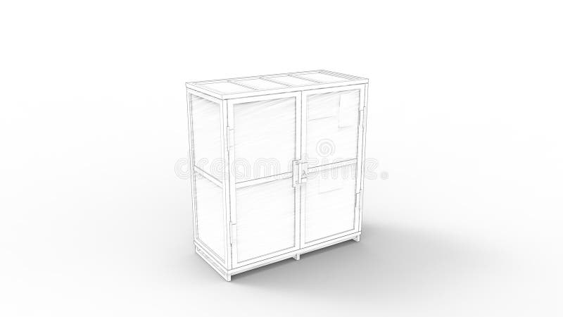 Sketch Illustration of a Locker Box Isolated in White Background Stock ...