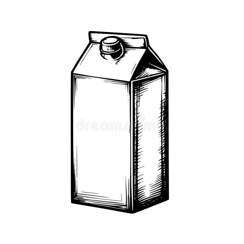 Sketch Illustration of a Milk Box Stock Illustration - Illustration of ...