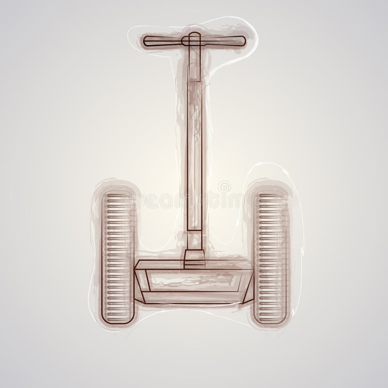 Sketch Illustration of Segway a Front View. Stock Vector - Illustration ...