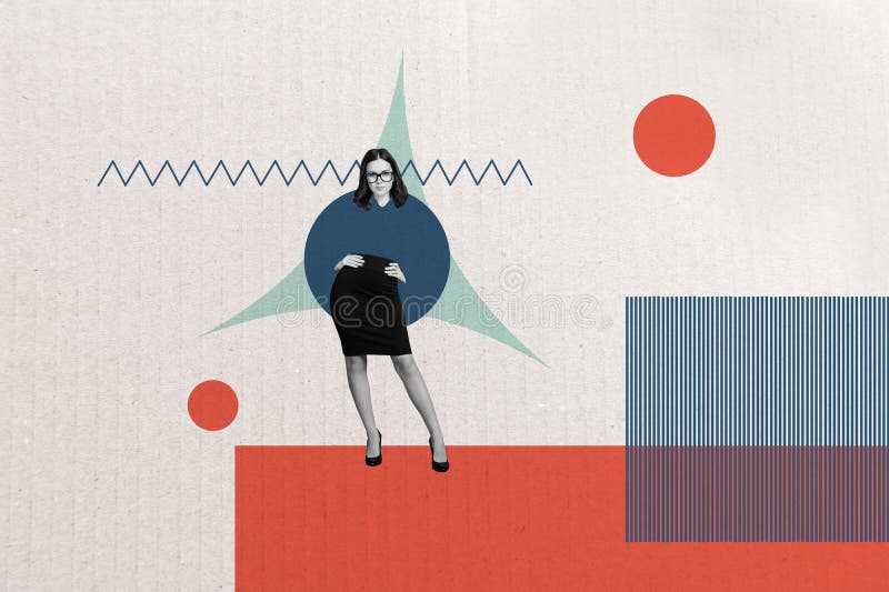 Sketch Image Composite Collage of Young Lady Office Worker Project ...