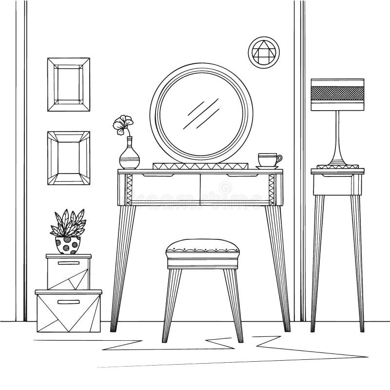 Sketch Dressing Table Stock Illustrations – 485 Sketch Dressing Table ...