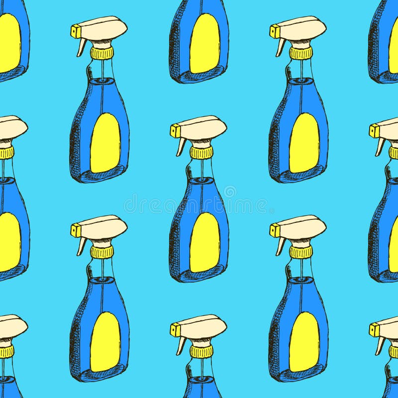 Sketch Janitorial in Vintage Style Stock Vector - Illustration of housekeeping, drawing: 60757289