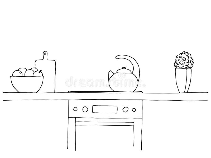 Kitchen Worktop. Table Top in the Kitchen Stock Illustration ...