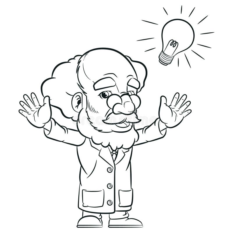 Sketch Laboratory Professor with Invention Eureka Stock Vector ...