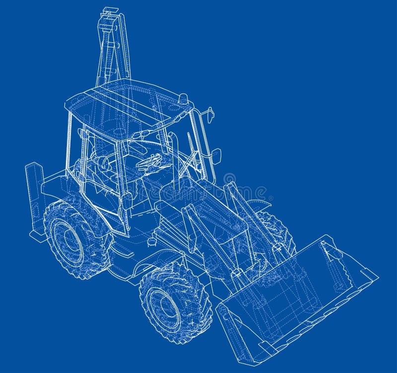 Sketch of Loading Shovel with Back Actor Stock Illustration ...
