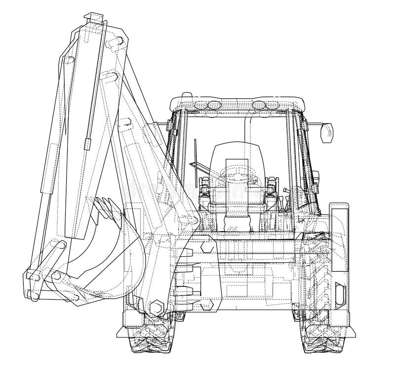 Sketch of Loading Shovel with Back Actor Stock Illustration ...