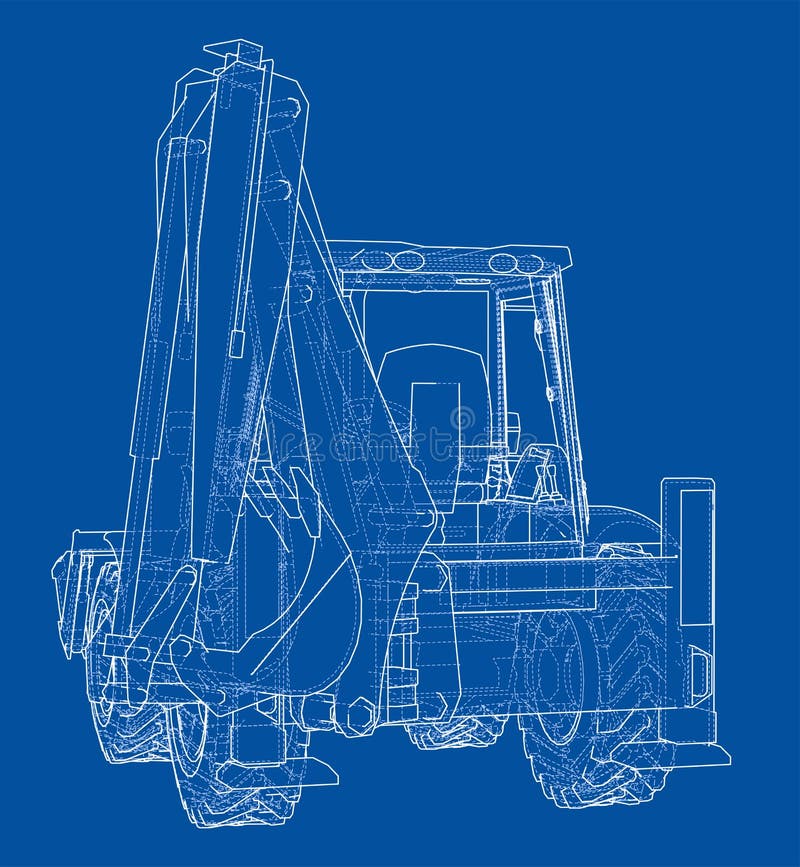 Sketch of Loading Shovel with Back Actor Stock Illustration ...