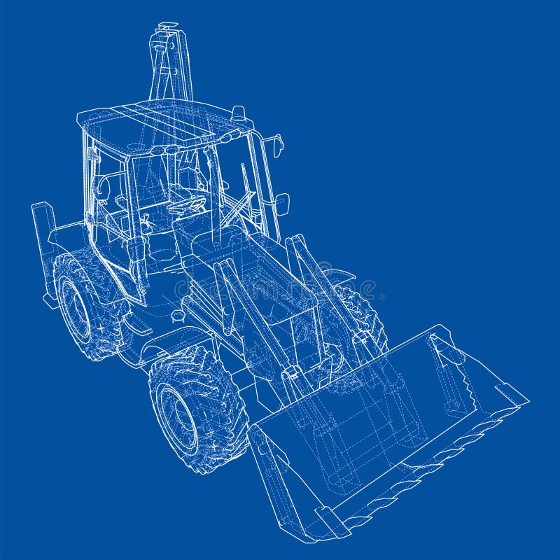 Sketch of Loading Shovel with Back Actor Stock Illustration ...