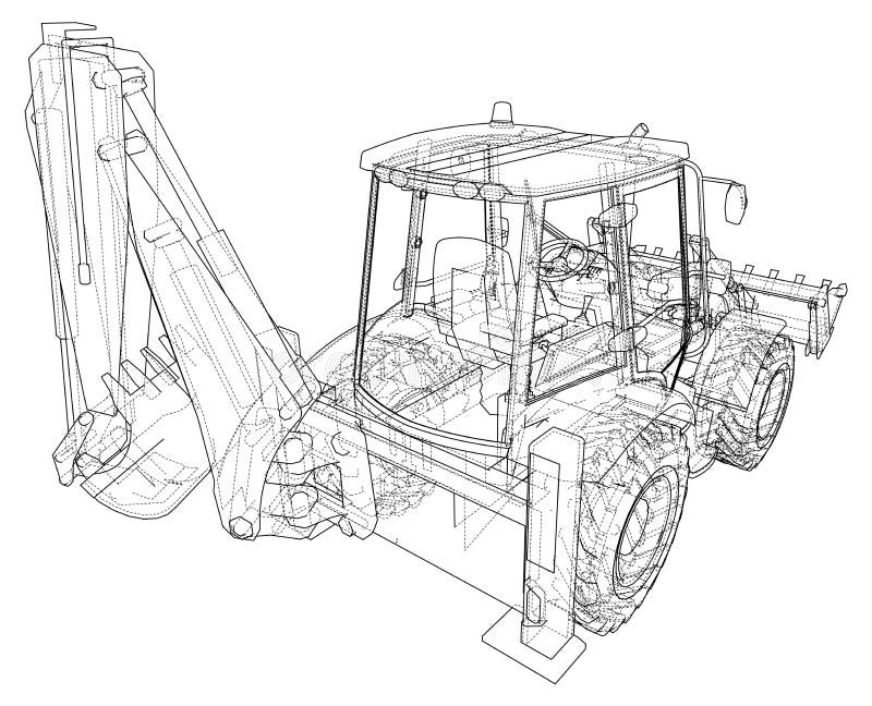 Sketch of Loading Shovel with Back Actor Stock Vector - Illustration of ...