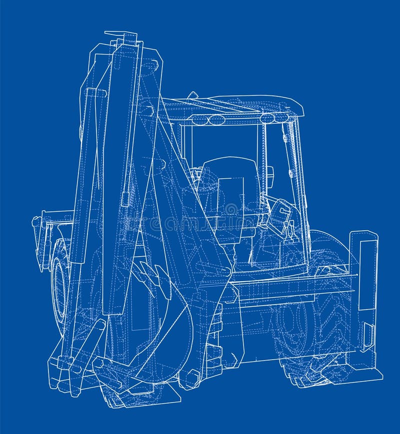 Sketch of Loading Shovel with Back Actor Stock Vector - Illustration of ...