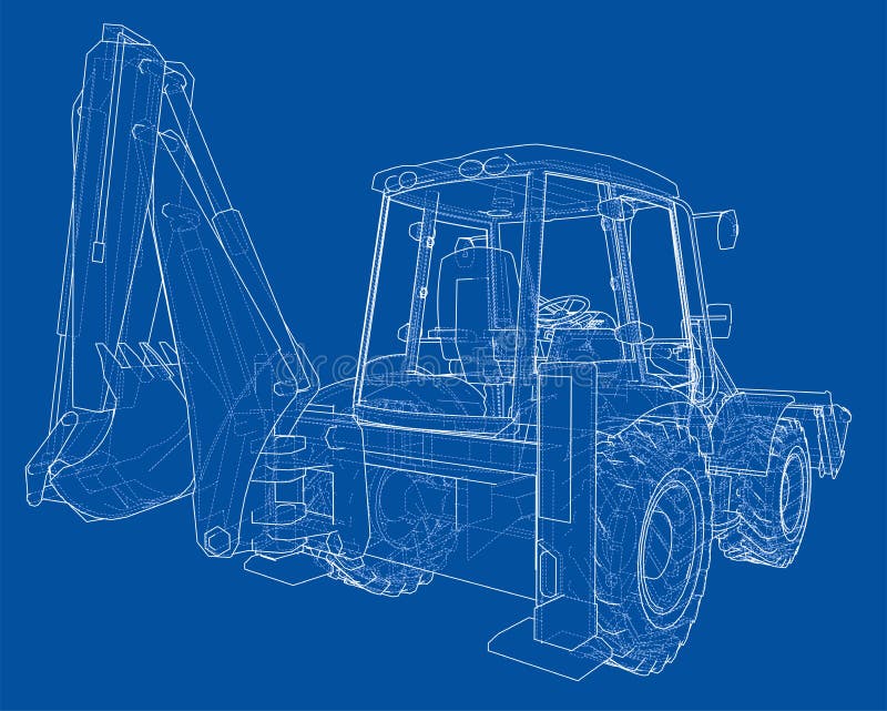 Sketch of Loading Shovel with Back Actor Stock Vector - Illustration of ...