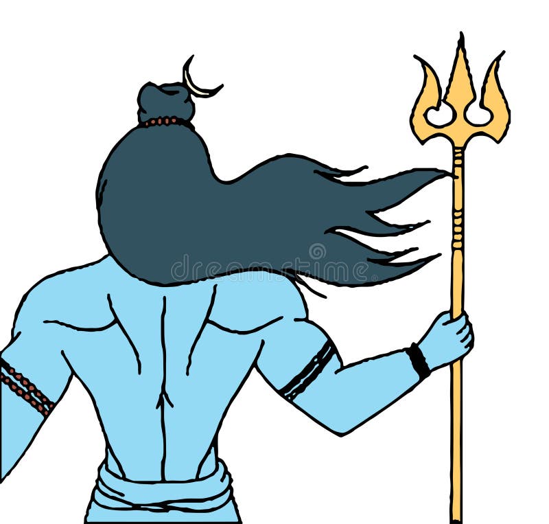 Sketch of Lord Shiva Design Elements Outline Editable Illustration ...