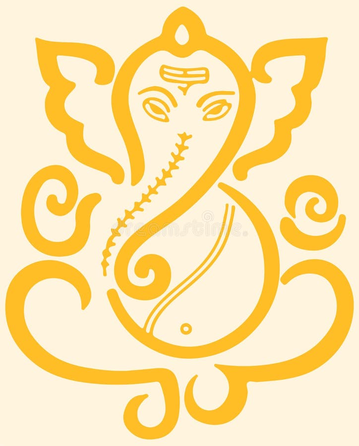 Sketch of Lord Vinayaka or Ganesha Creative Outline Editable Vector ...