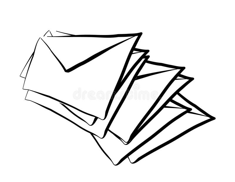 Stack of envelopes stock vector. Illustration of back - 32070106