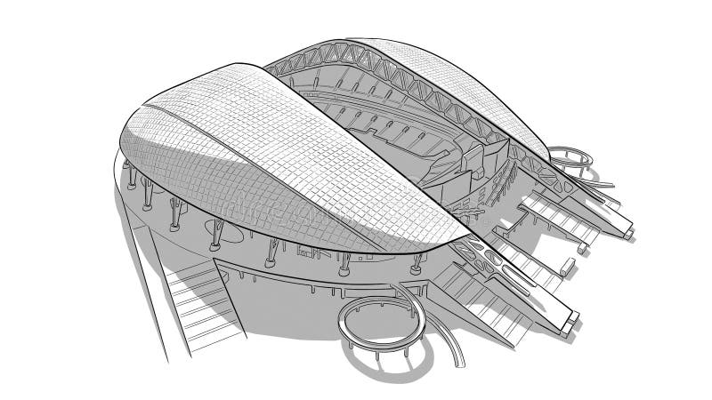 Sketch Of The Main Stadium In Sochi. Stock Vector - Illustration of ...