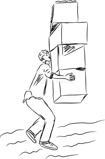 Stick Man Carrying Boxes Stock Illustrations – 27 Stick Man Carrying ...