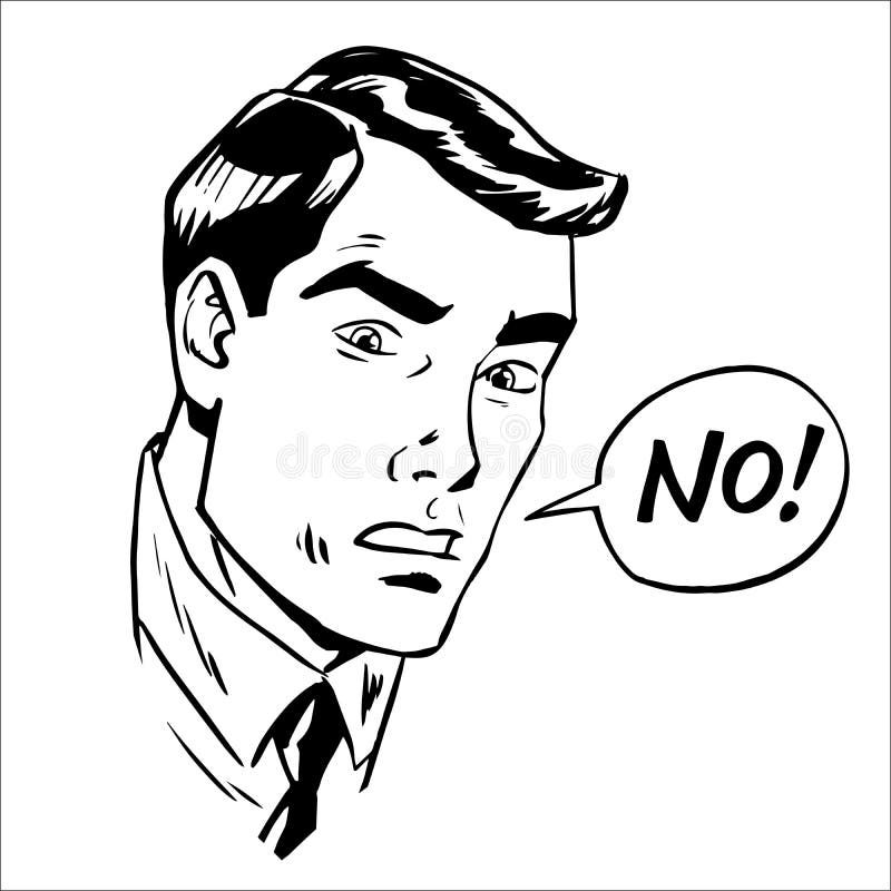 Sketch man says no stock illustration. Illustration of style - 54224210