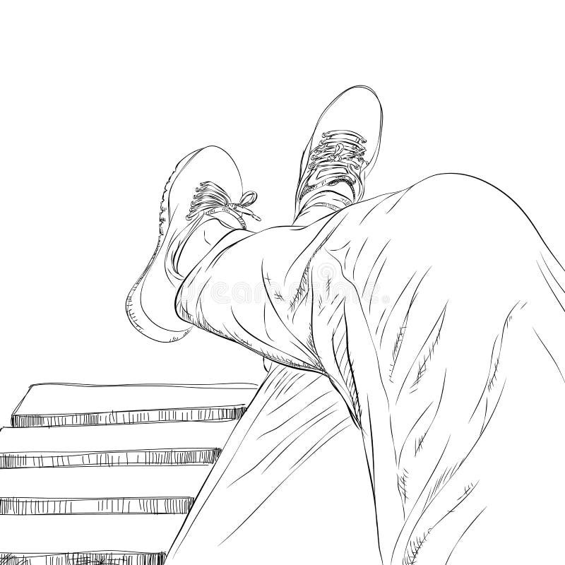 Man sitting - sketch stock illustration. Illustration of illustration ...