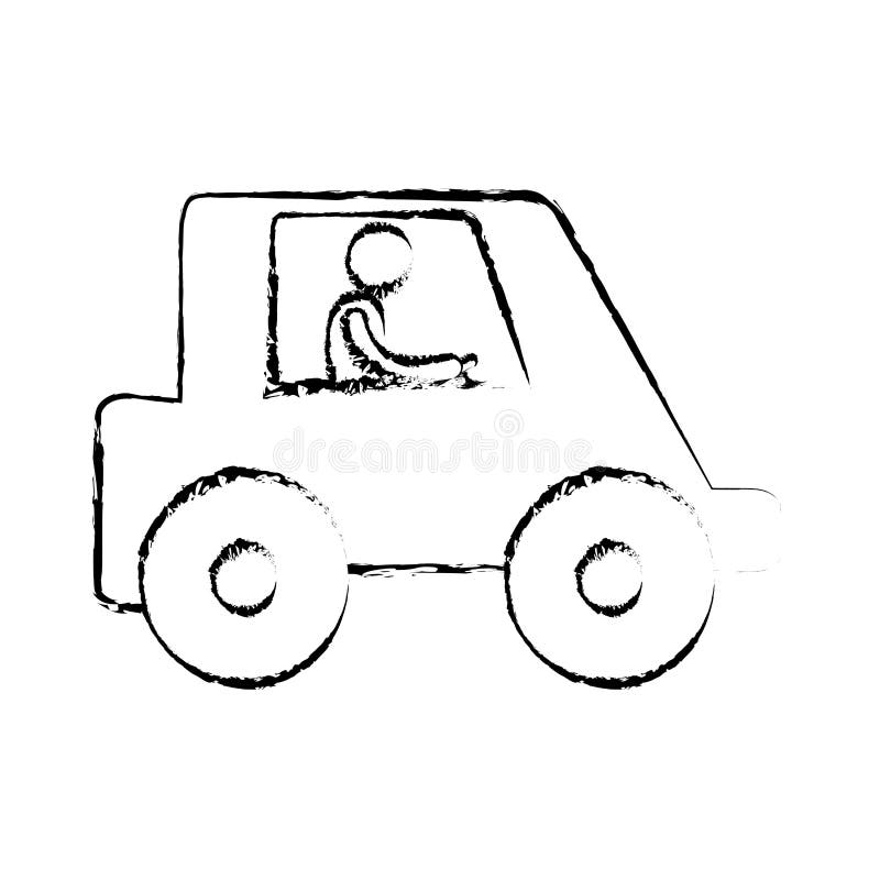 Delivery Man Drive Motorcycle Figure Pictogram Stock Illustration ...
