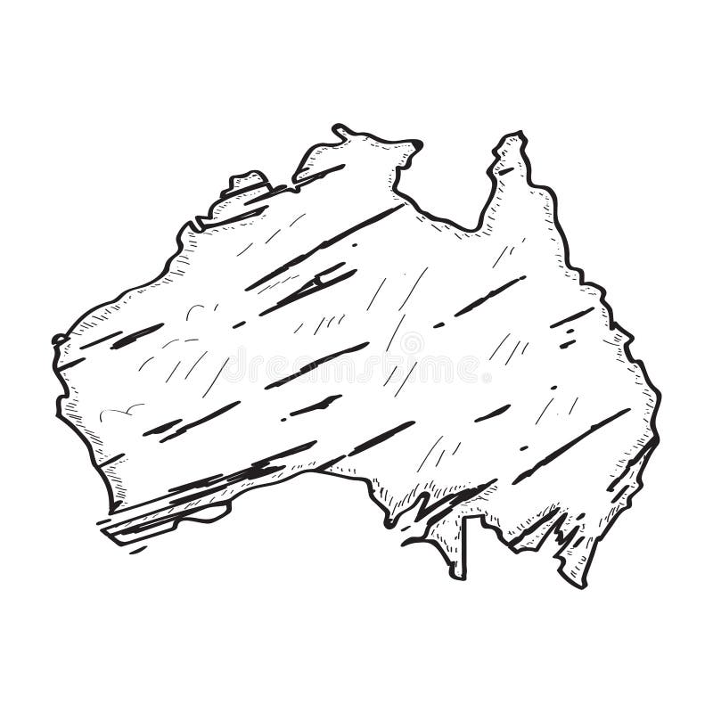 Sketch of a Map of Australia Stock Vector - Illustration of isolated ...