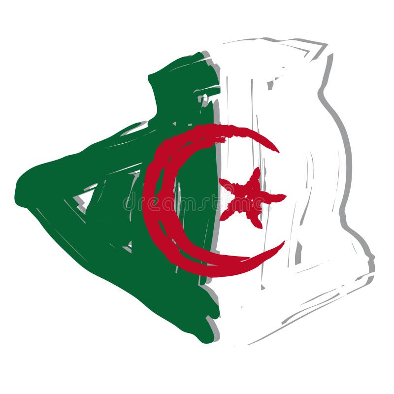 Sketch map flag Algeria stock vector. Illustration of african - 17185567