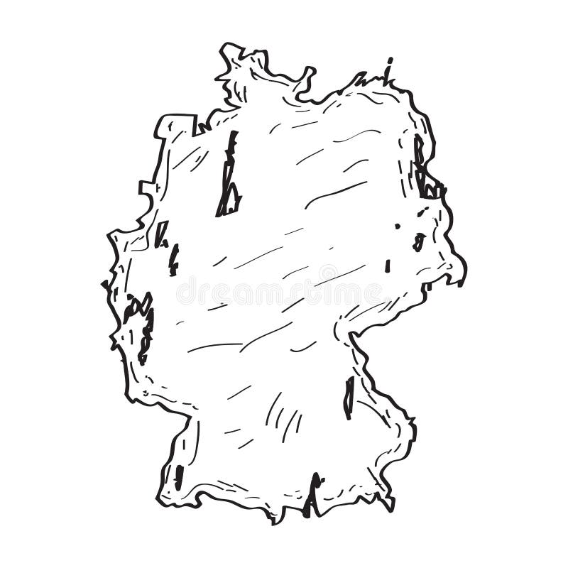 Sketch of a map of Germany stock vector. Illustration of symbol - 130918454