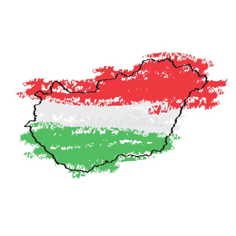Sketch of a map of Hungary stock vector. Illustration of europe - 123092061