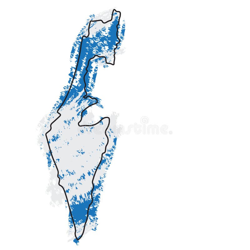 Sketch of a map of Israel stock vector. Illustration of political ...