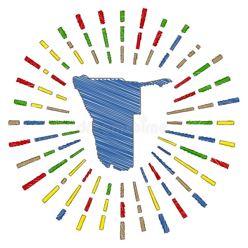 Sketch map of Namibia. stock vector. Illustration of retro - 186926157