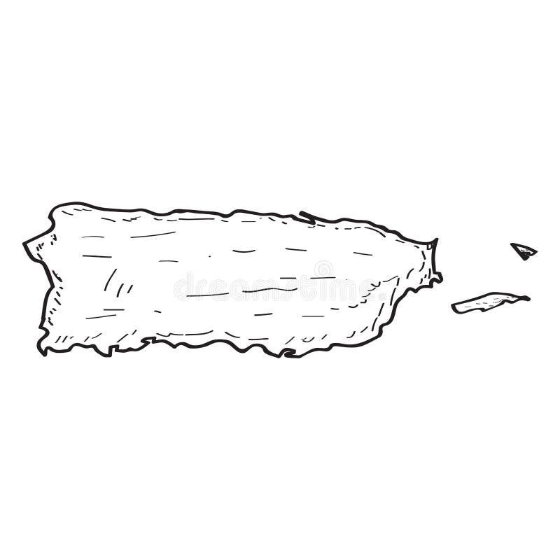 Sketch of a Map of Puerto Rico Stock Vector - Illustration of earth ...
