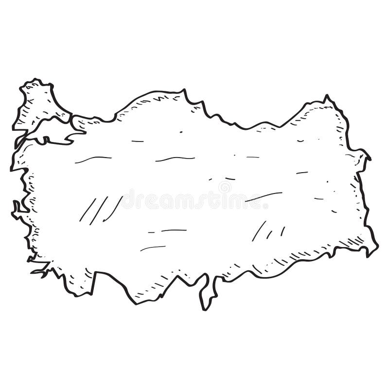 Sketch of a map of Turkey stock vector. Illustration of draw - 130918016