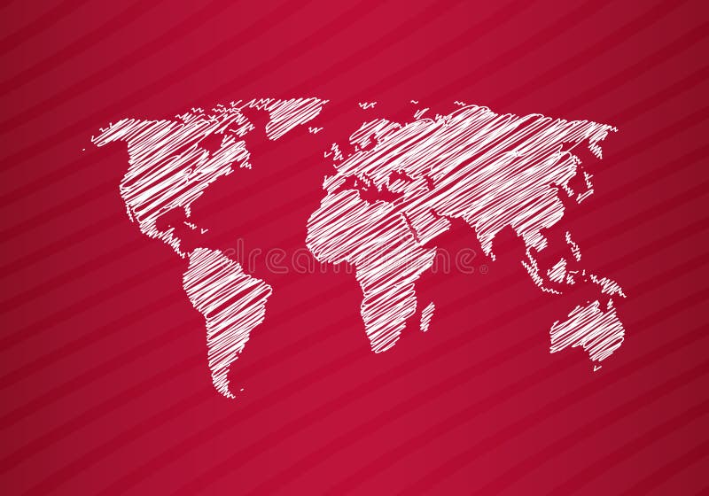 Sketch map stock vector. Illustration of world, drawing - 32780661