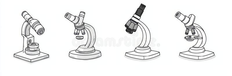 Sketch of a Microscope Hand Drawn in Modern Style Stock Photo - Image ...