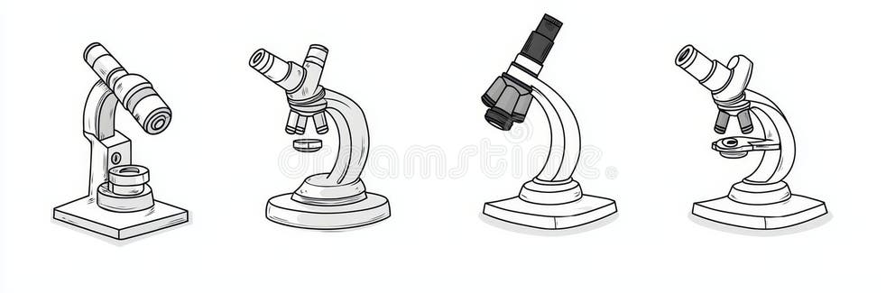 Sketch of a Microscope Hand Drawn in Modern Style Stock Photo - Image ...