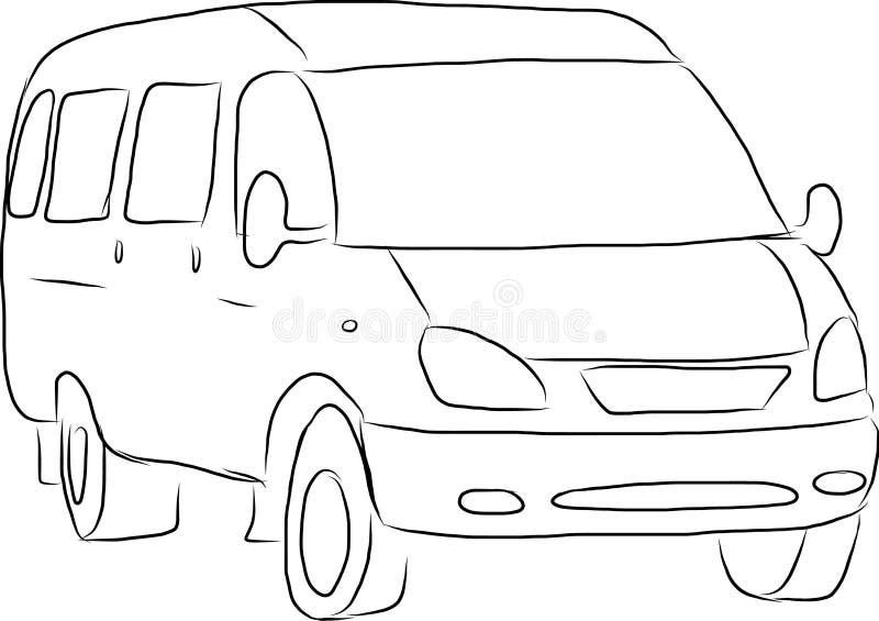Sketch of a minibus stock vector. Illustration of driving - 33919458