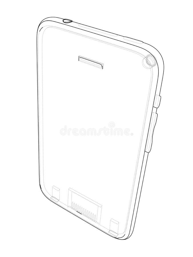 Sketch of Mobile Phone. Vector Stock Vector - Illustration of concept ...