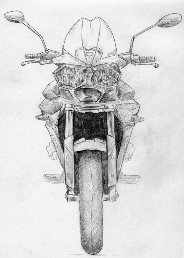 Sketch of a motorcycle stock illustration. Illustration of vehicles ...