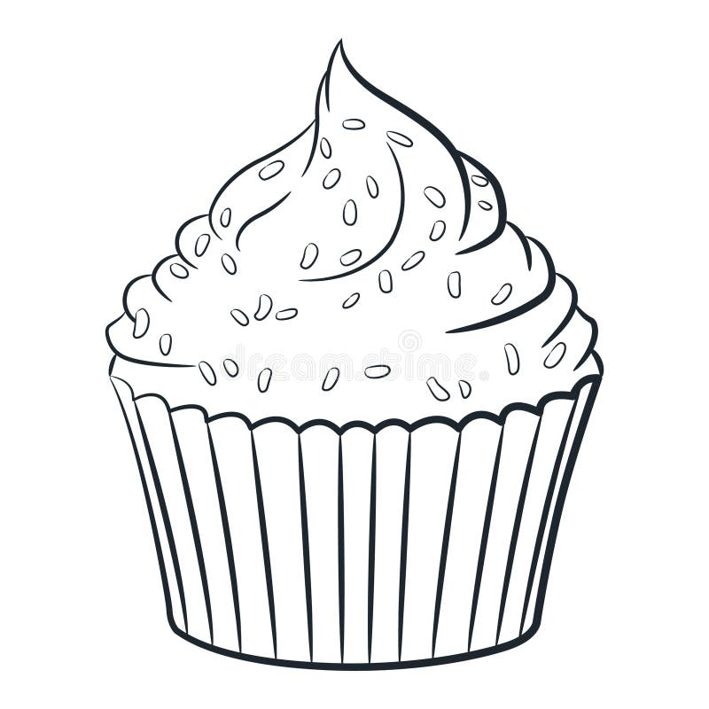 Sketch Muffin Cup Fairy Cake Doodle Stock Vector - Illustration of ...