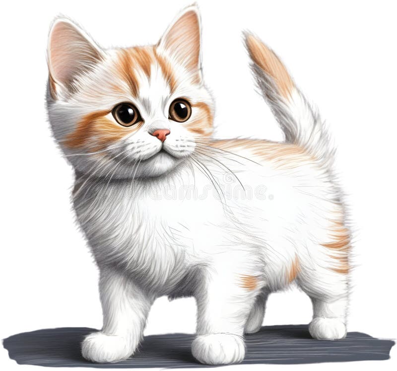 A Sketch of a Munchkin Cat. AI-Generated. Stock Photo - Image of angora ...