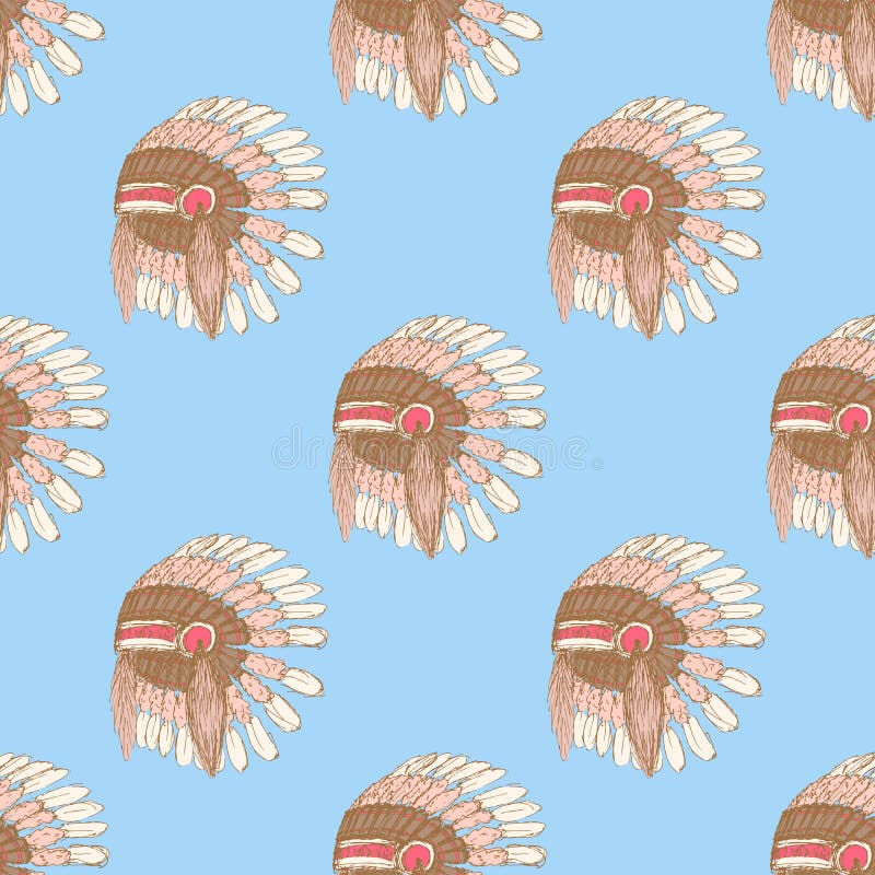 Sketch Native American S Hat in Vintage Style Stock Vector ...