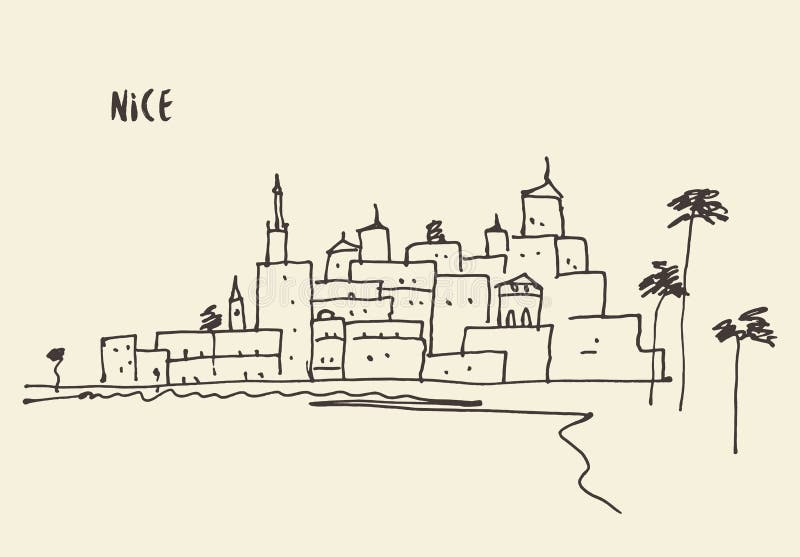 Sketch Nice View Vector Illustration Hand Drawn. Stock Vector ...