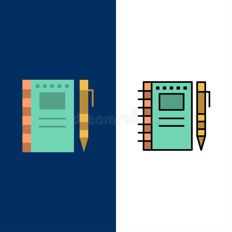 Sketch Notebook, Drawing, Notebook, Pencil, Sketch Icons. Flat and Line ...