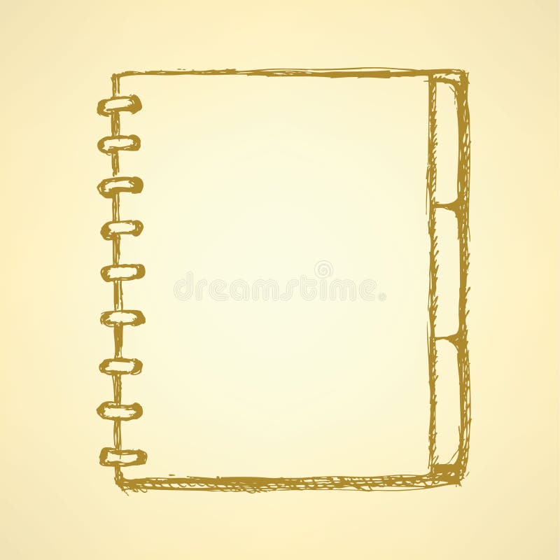 Sketch of Notebook. Vector Illustration with Hand Drawn Leaf of ...