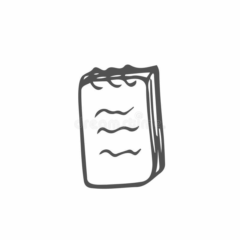 Sketch of Notebook. Vector Illustration with Hand Drawn Leaf of ...