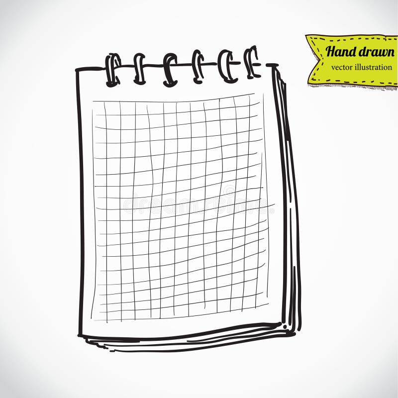Sketch of Notebook. Vector Illustration with Hand Drawn Stock Vector ...