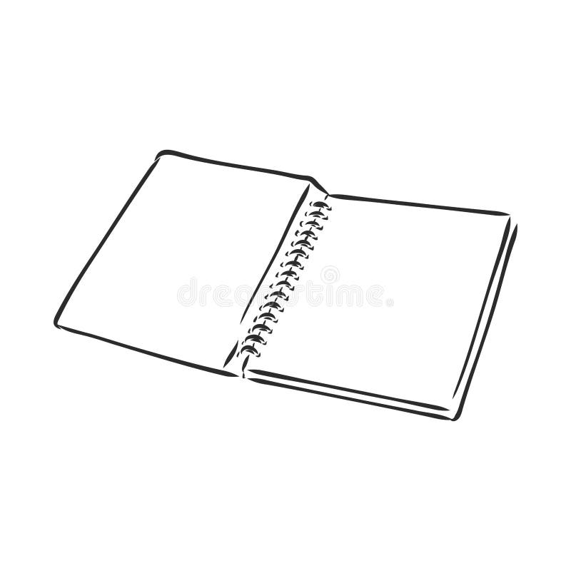 Sketch of Notebook. Vector Illustration with Hand Drawn Leaf of ...