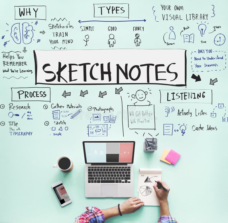 Sketch Notes Creative Drawing Design Graphic Concept Stock Image ...