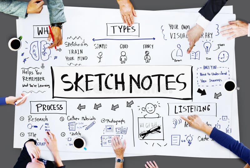 Sketch Notes Creative Drawing Design Graphic Concept Stock Photo ...