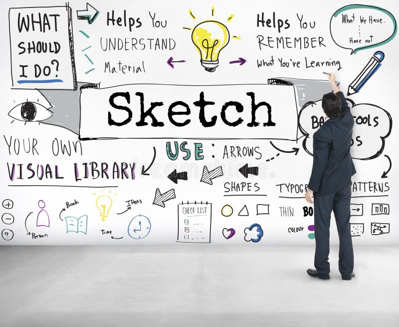 Sketch Notes Creative Drawing Design Graphic Concept Stock Photo ...